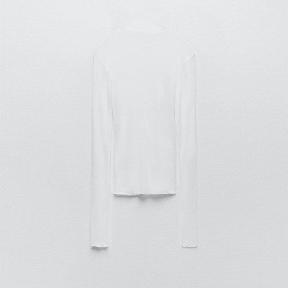 Zara | Tops | Nwt Zara Semi Sheer Top With Piping | Poshmark
